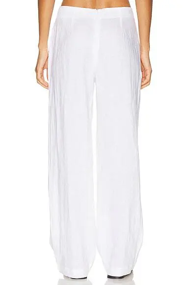 AEXAE Linen Flat Pant - White