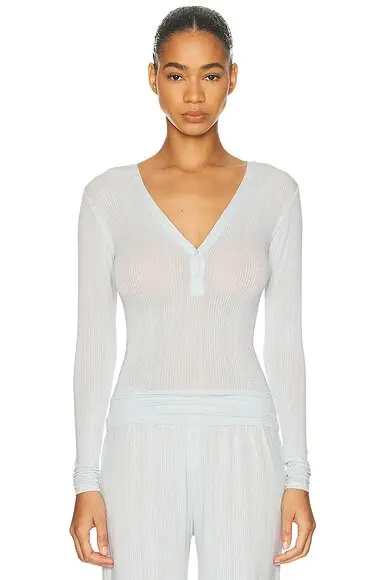 NEGATIVE UNDERWEAR Whipped Henley - Mist