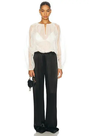 FRAME The Sheer Balloon Blouse