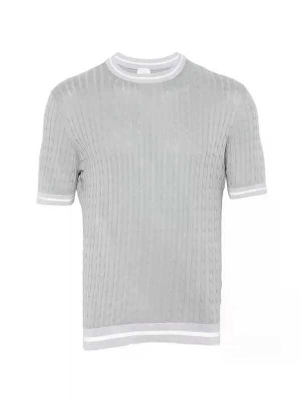 Eleventy Round-neck Cable-knit Top