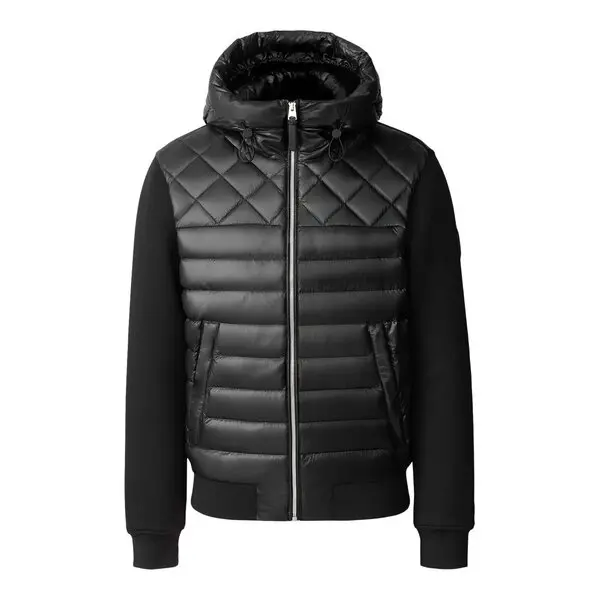 Mackage Fletcher Mixed-media Down Hooded Jacket - Black