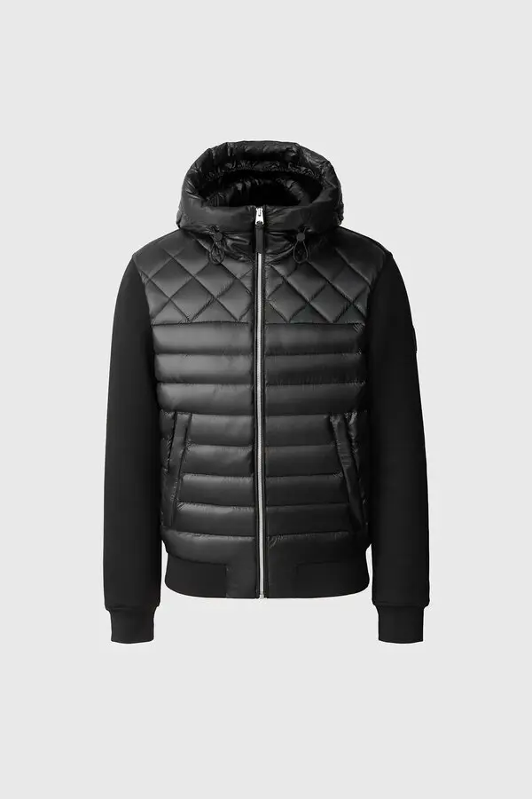 Mackage Fletcher Mixed-media Down Hooded Jacket - Black