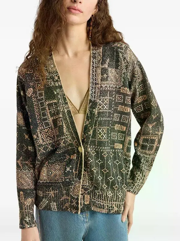 Momoni Eduardo Printed Sequin Cardigan