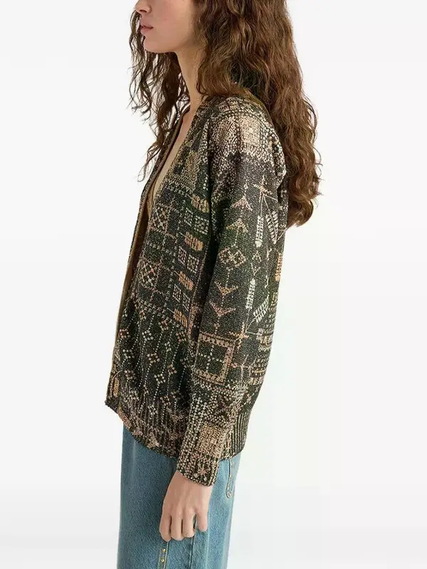 Momoni Eduardo Printed Sequin Cardigan