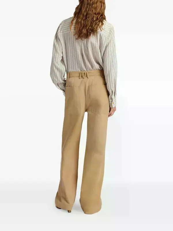 Momoni Belted Straight Leg Trousers - Neutrals