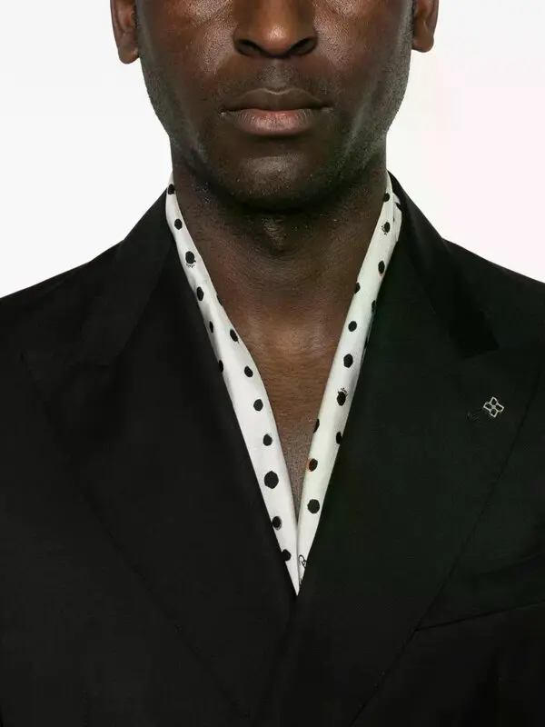 Tagliatore Peak-lapel Double-breasted Suit - Black