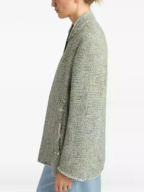 Momoni Catalina Frayed Collarless Jacket