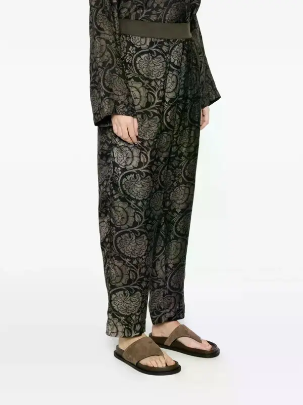 UMA WANG Palmer Floral Trousers - Black