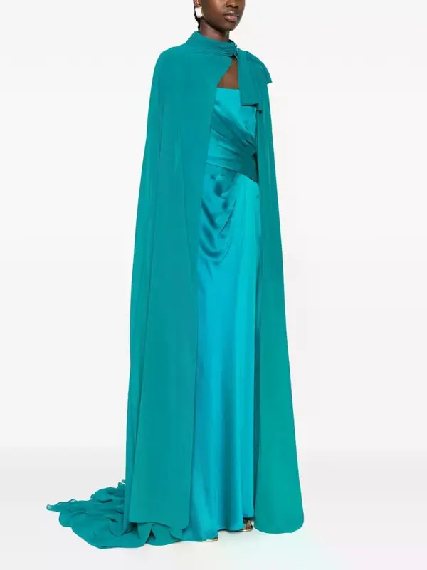 Rosa Clara Cape-effect Draped Gown