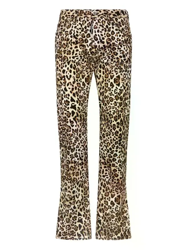 Dsquared2 Wild American Jeans With Leopard Print - Brown
