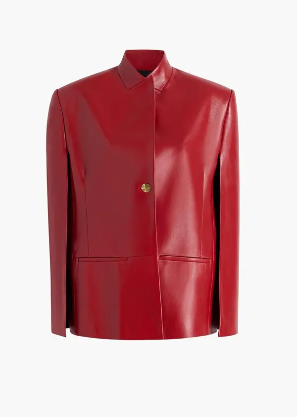 Khaite Dolso Leather Jacket - Deep Red