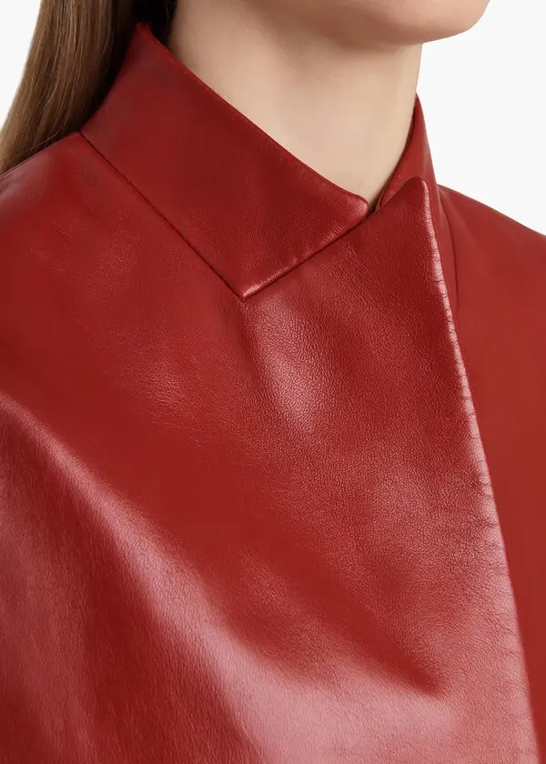 Khaite Dolso Leather Jacket - Deep Red