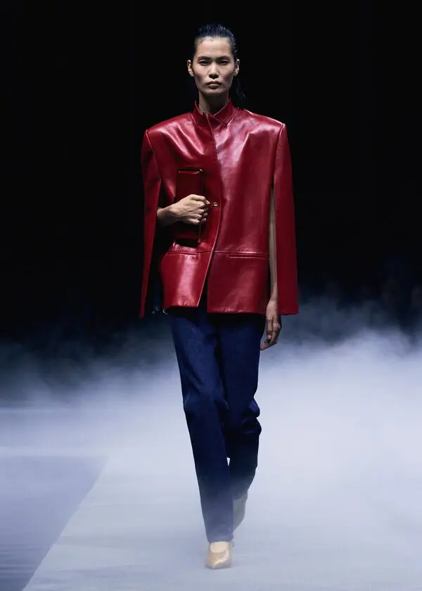 Khaite Dolso Leather Jacket - Deep Red