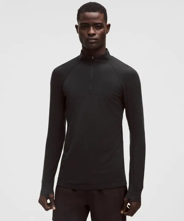 Lululemon Merino Wool-blend Half-zip Base Layer - Black