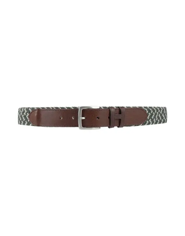 HACKETT Woven Belt With Leather Trim