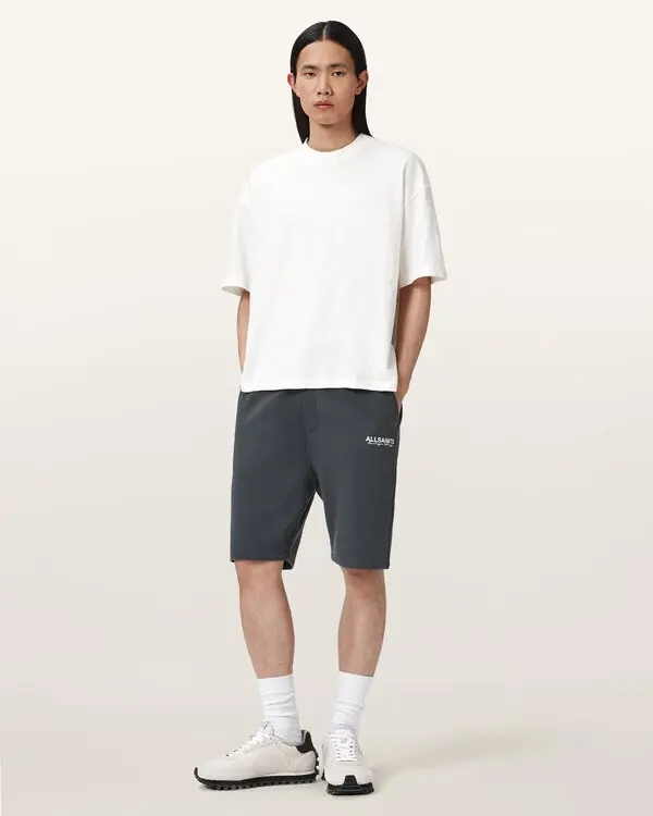 ALLSAINTS Emblem Mid Rise Cotton Sweat Shorts - Washed Black