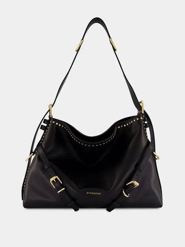 Givenchy Voyou Medium Shoulder Bag In Calf Leather - Black