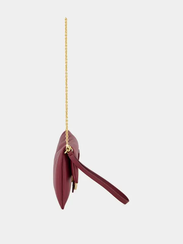 Fendi Nappa Leather Mamma Baguette Pouch - Burgundy