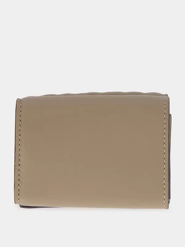 Fendi Dove Grey Nappa Leather Micro Trifold Wallet