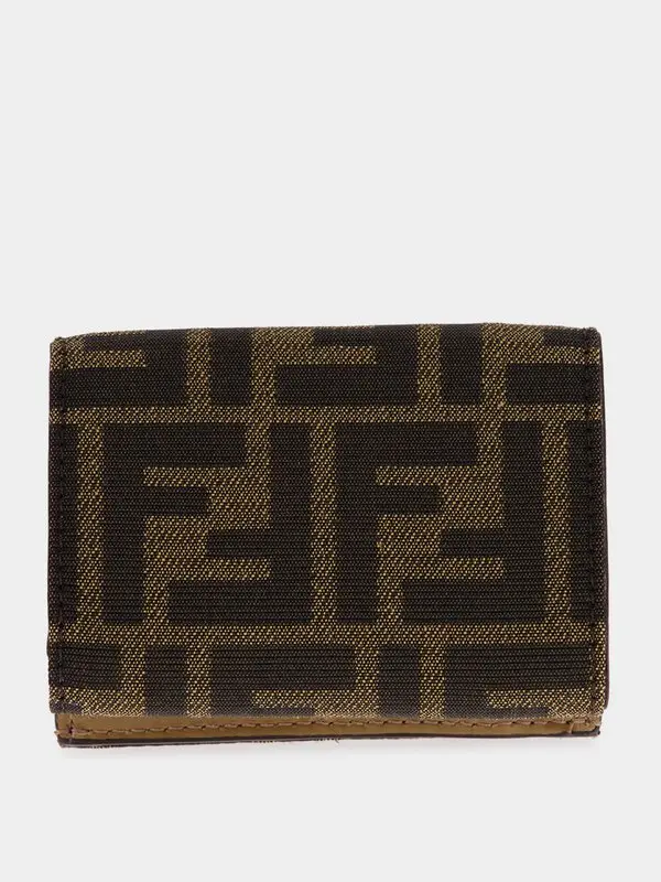 Fendi Ff Jacquard Baguette Micro Trifold Wallet - Brown