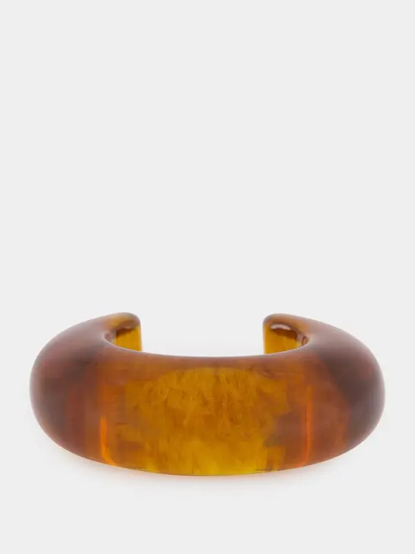LIZZIE FORTUNATO Tortoise Resin Arc Cuff Bracelet - Brown