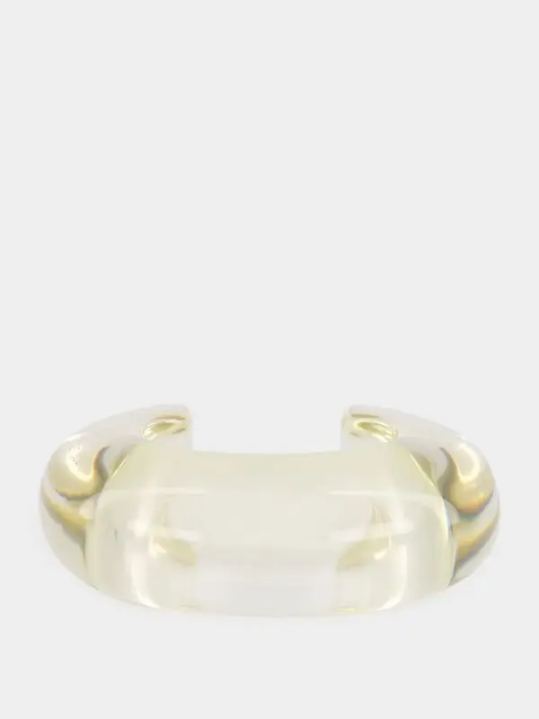 LIZZIE FORTUNATO Lime Resin Arc Cuff Bracelet - Green