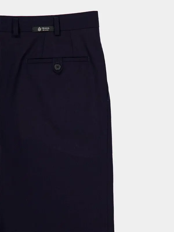 Prada Navy Classic Fit Wool Trousers