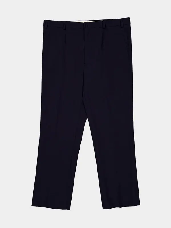 Prada Navy Classic Fit Wool Trousers