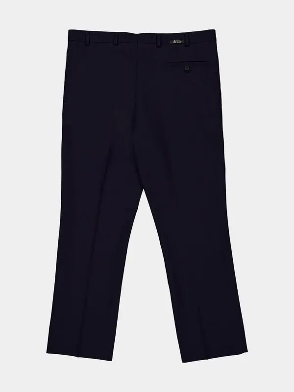 Prada Navy Classic Fit Wool Trousers