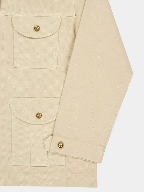 BLAZÉ MILANO Nariida Almond Sahariana Denim Jacket - Beige