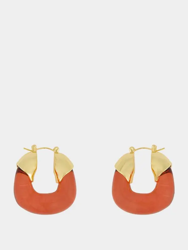 LIZZIE FORTUNATO Organic Wine Resin Hoop Earrings - Red