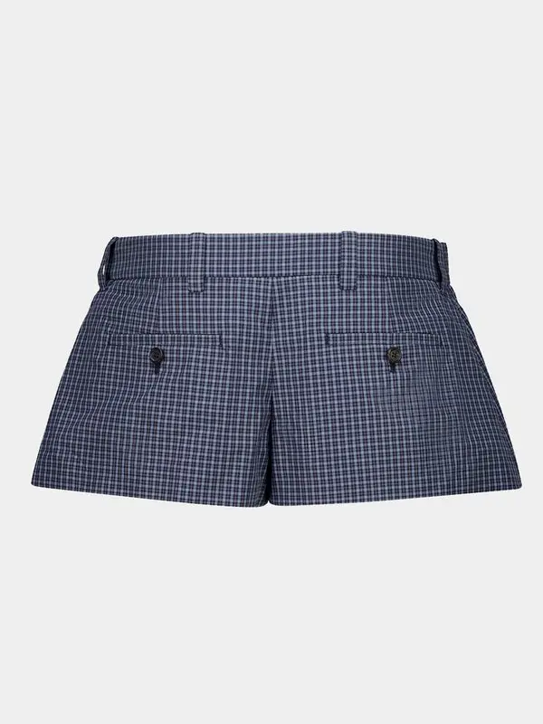 Miu Miu Checked Technical Fabric Mini Skort - Blue