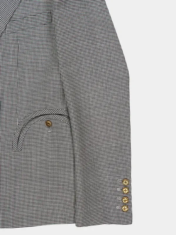 BLAZÉ MILANO Houndstooth Virgin Wool Blazer - Grey