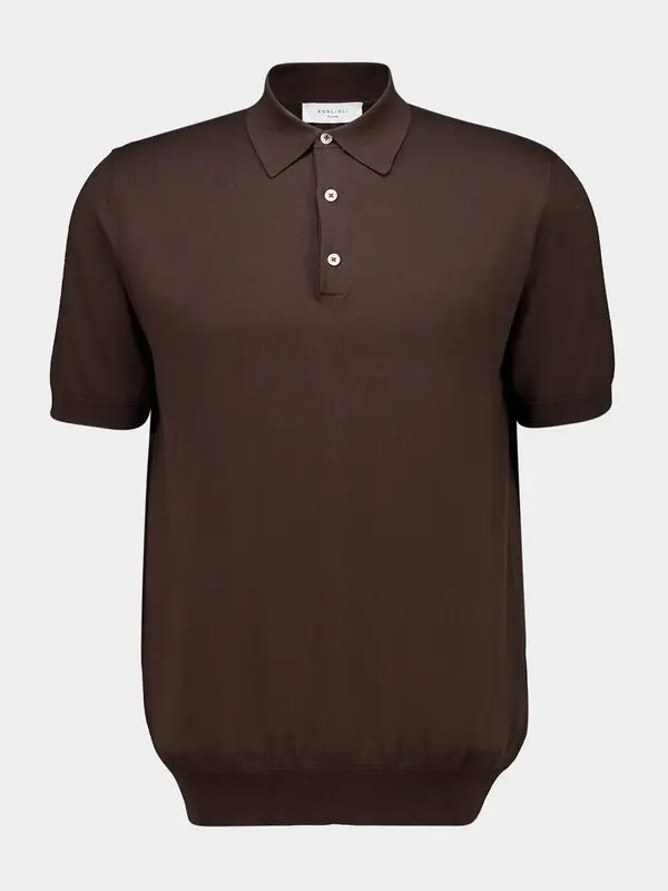 Boglioli Cotton Short-sleeve Polo - Brown