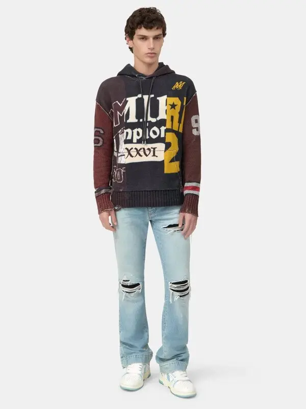 Amiri Multicolor Spliced Hooded Sweatshirt
