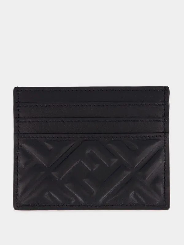 Fendi Nappa Leather Baguette Card Case - Black