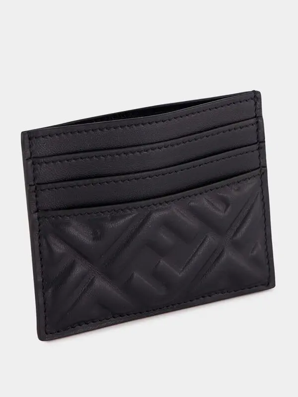 Fendi Nappa Leather Baguette Card Case - Black