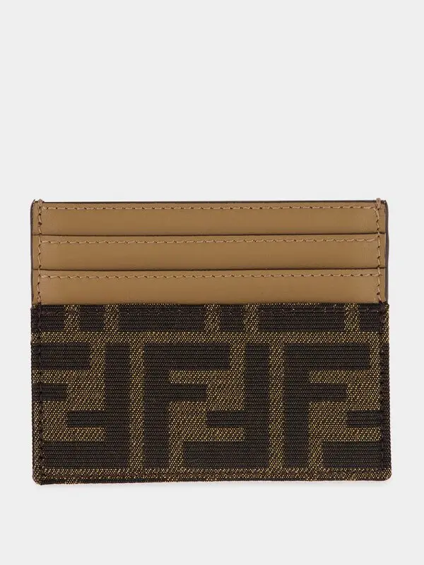 Fendi Ff Jacquard Baguette Card Case - Brown