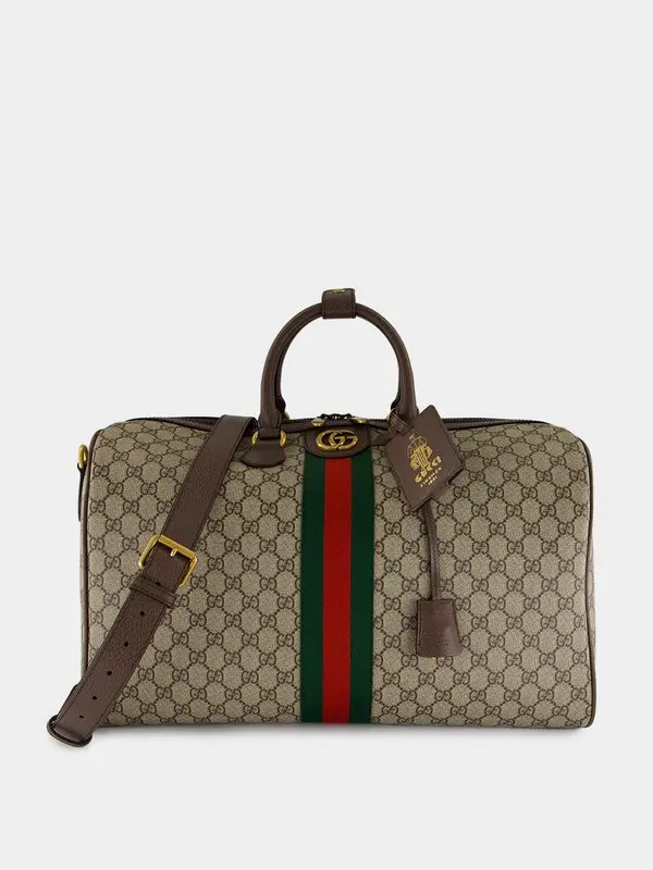 Gucci Beige Gg Monogram Medium Duffle Bag - Multicolour