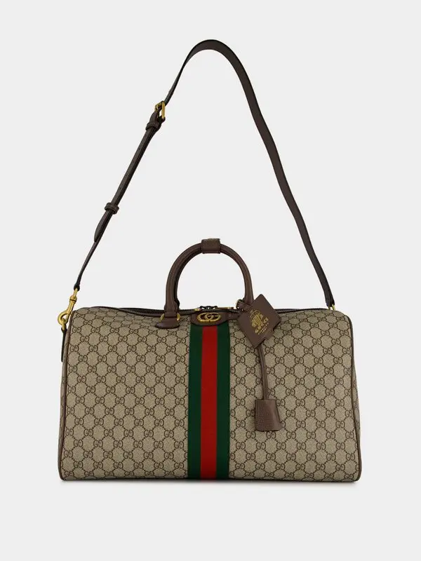 Gucci Beige Gg Monogram Medium Duffle Bag