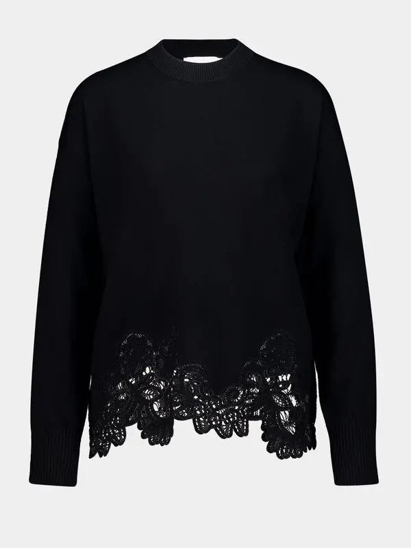 Zimmermann Luna Merino Lace Sweater - Black