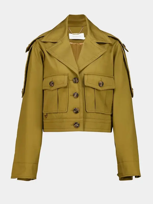 Zimmermann Luna Drill Cargo Jacket - Brown