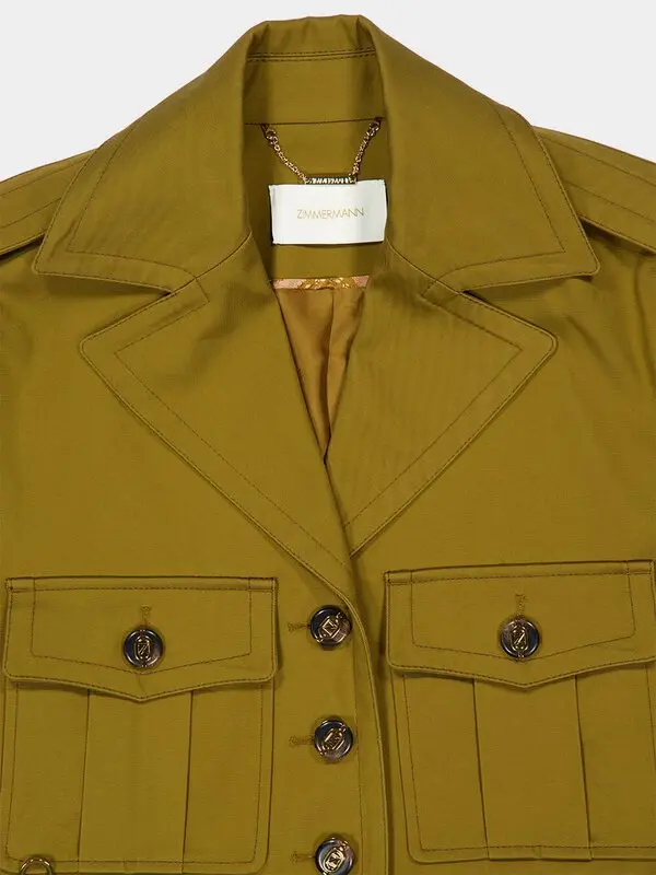 Zimmermann Luna Drill Cargo Jacket - Brown