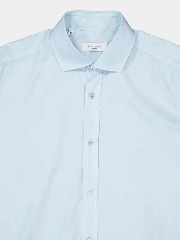 Boglioli Sky Cotton Long-sleeve Shirt - Blue