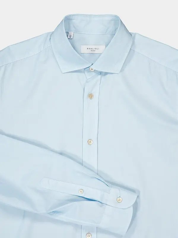 Boglioli Sky Cotton Long-sleeve Shirt - Blue