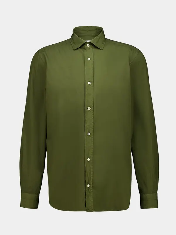 Boglioli Khaki Cotton Long-sleeve Shirt - Green