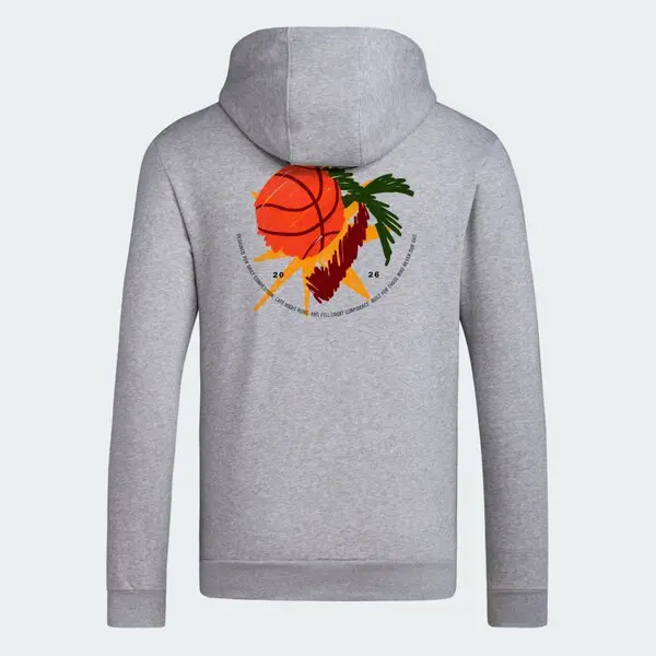 Adidas Basketball Graphic Hoodie - Medium Grey Heather