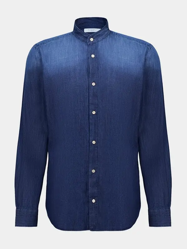 Boglioli Cotton Mandarin Collar Shirt