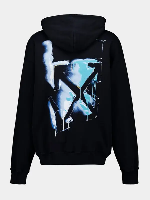 Off-White 3d Arrow Spray Skate Hooded Sweatshirt - Black