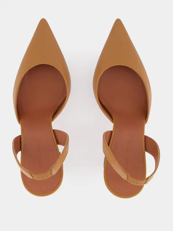 Amina Muaddi Holli 95 Slingback Pumps - Brown